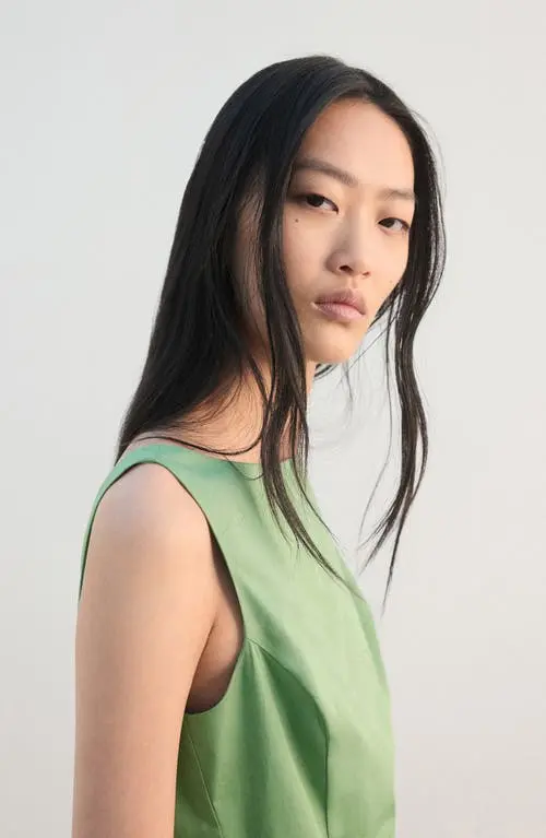 Mango Sleeveless Fit & Flare Cotton Minidress