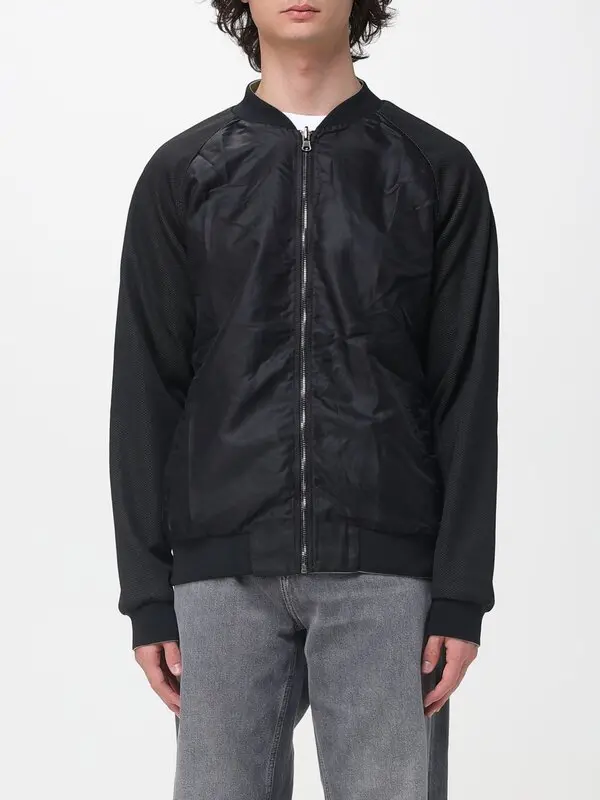 Karl Lagerfeld Bomber Jacket With Textured Sleeves
