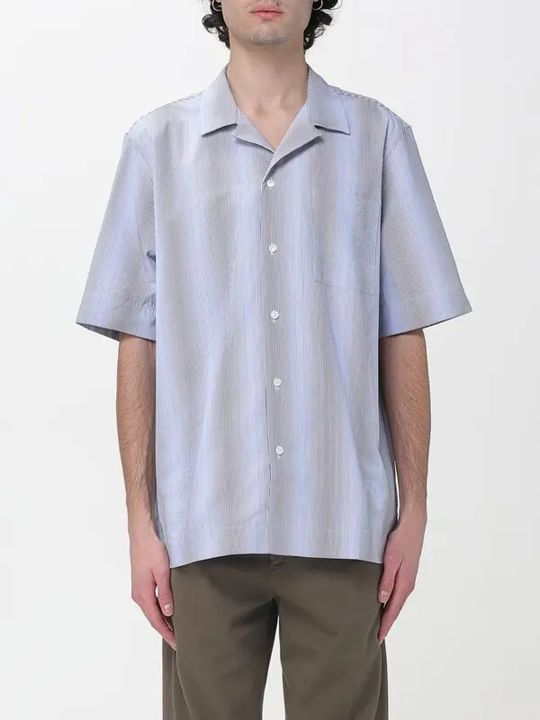 Dries Van Noten Striped Cotton Casual Shirt - Blue