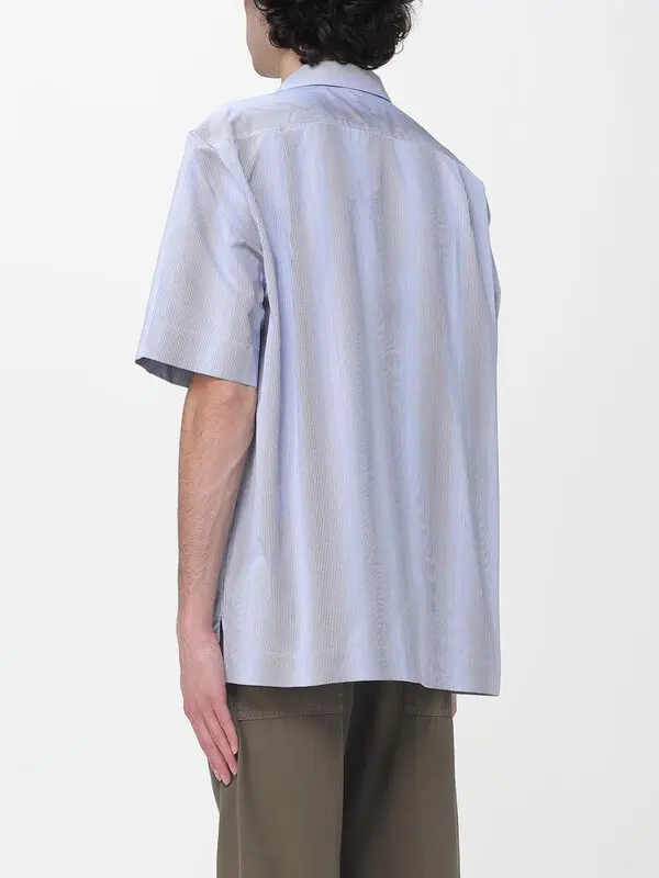 Dries Van Noten Striped Cotton Casual Shirt - Blue