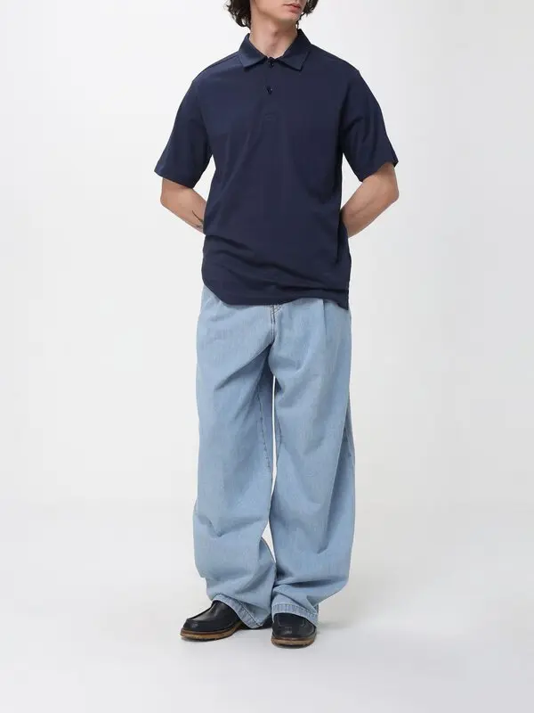 Dries Van Noten Basic Cotton Polo Shirt - Blue