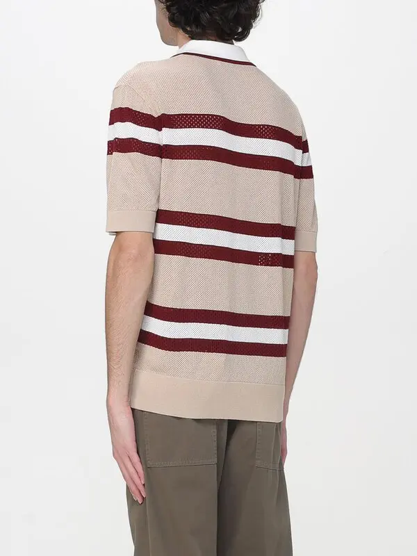 Dries Van Noten Striped Viscose Polo Shirt - Beige