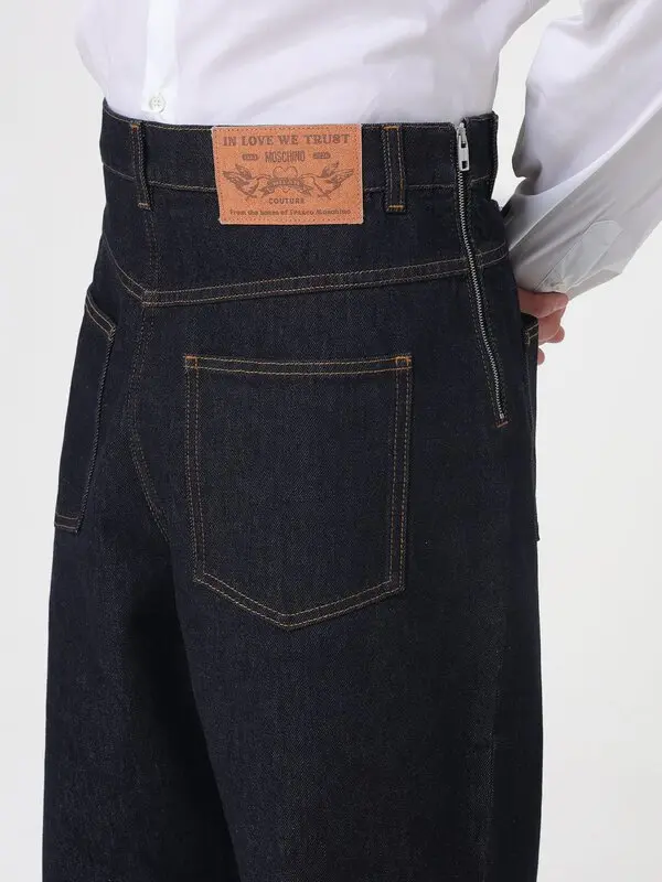 Moschino Wide-leg Jeans In Cotton - Denim