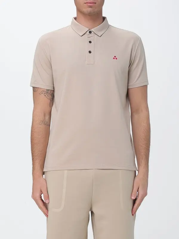 Peuterey Cotton And Silk Blend Polo Shirt - Dove Grey