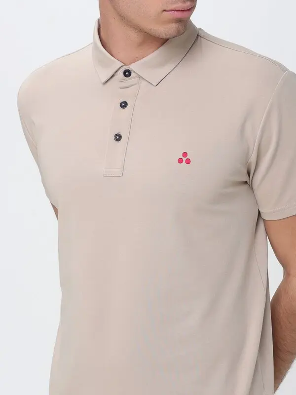 Peuterey Cotton And Silk Blend Polo Shirt - Dove Grey