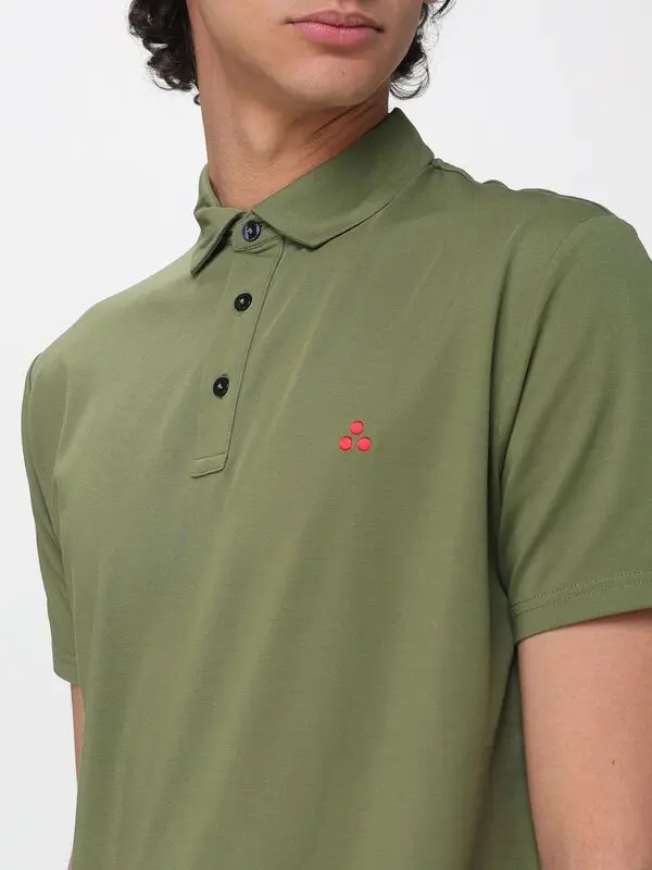 Peuterey Cotton And Silk Blend Polo Shirt - Green