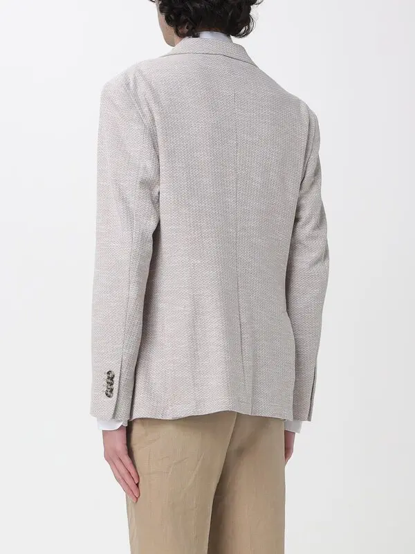 MANUEL RITZ Cotton And Linen Single Breasted Blazer - Beige