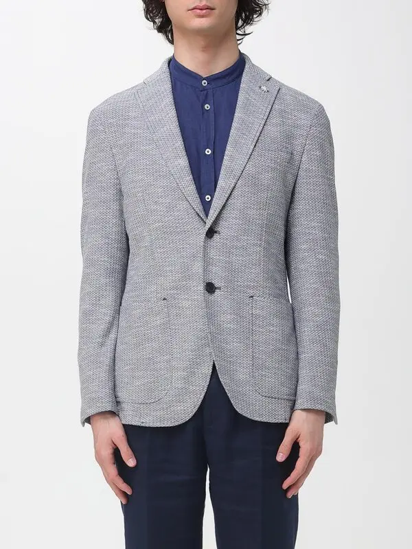 MANUEL RITZ Cotton And Linen Single Breasted Blazer