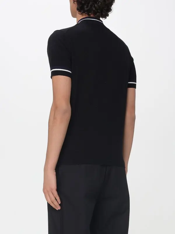 PAOLO PECORA Silk Polo Shirt - Black