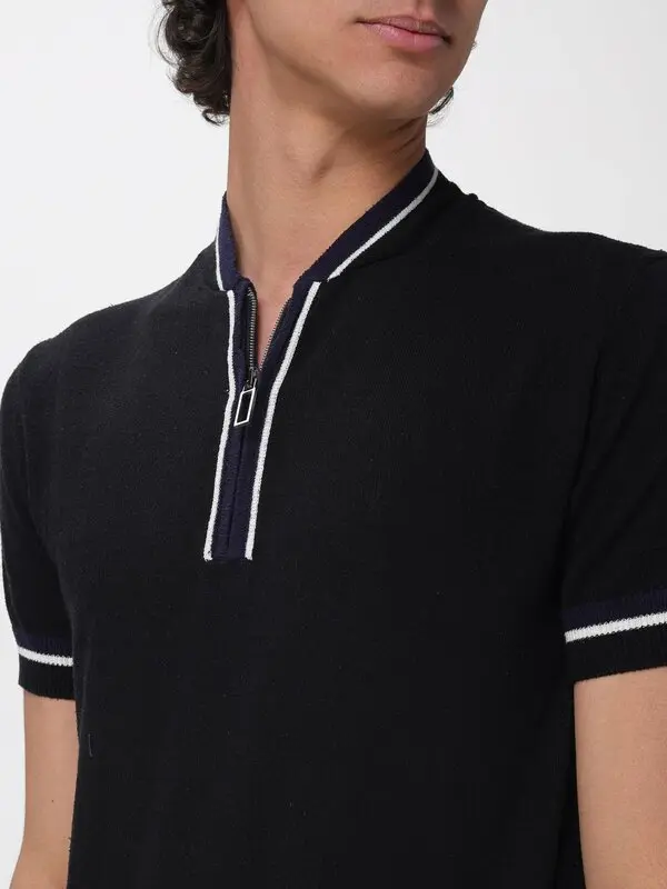 PAOLO PECORA Silk Polo Shirt - Black