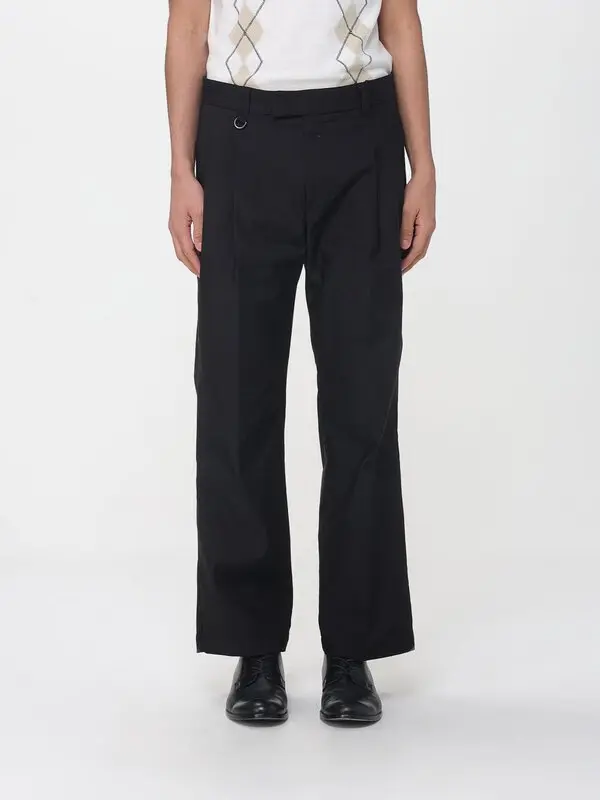 PAOLO PECORA Stretch Cotton Blend Tailored Trousers - Black