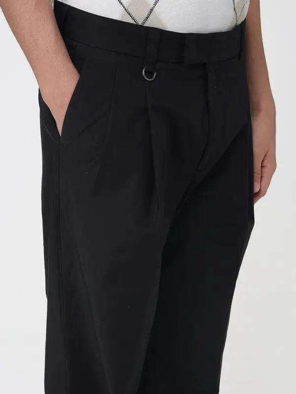 PAOLO PECORA Stretch Cotton Blend Tailored Trousers - Black