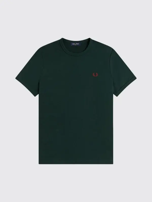 Fred Perry Cotton T-shirt With Mini Logo - Green