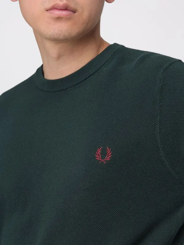 Fred Perry Crew Neck Pullover - Forest Green