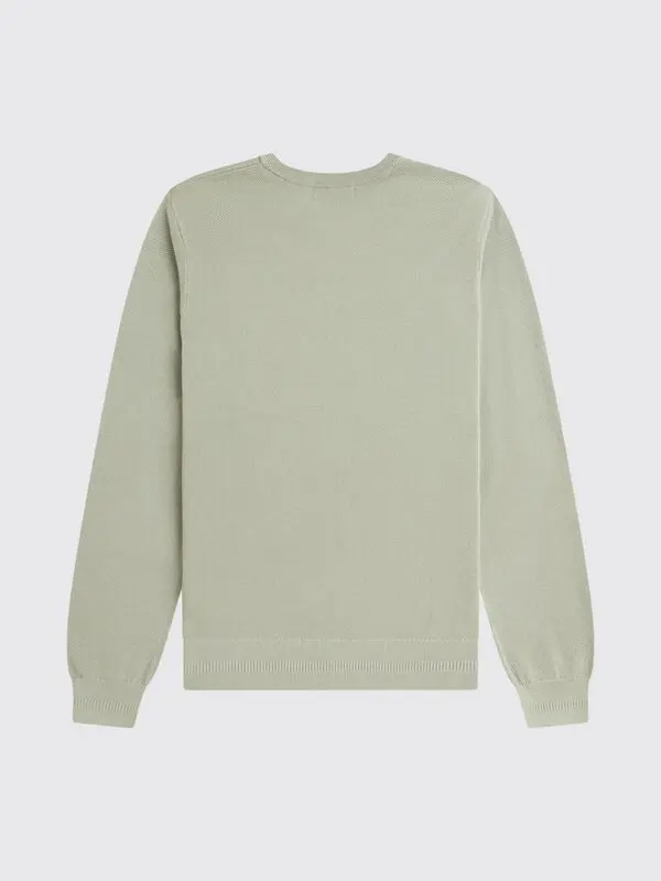 Fred Perry Crew Neck Sweater With Embroidered Logo - Green