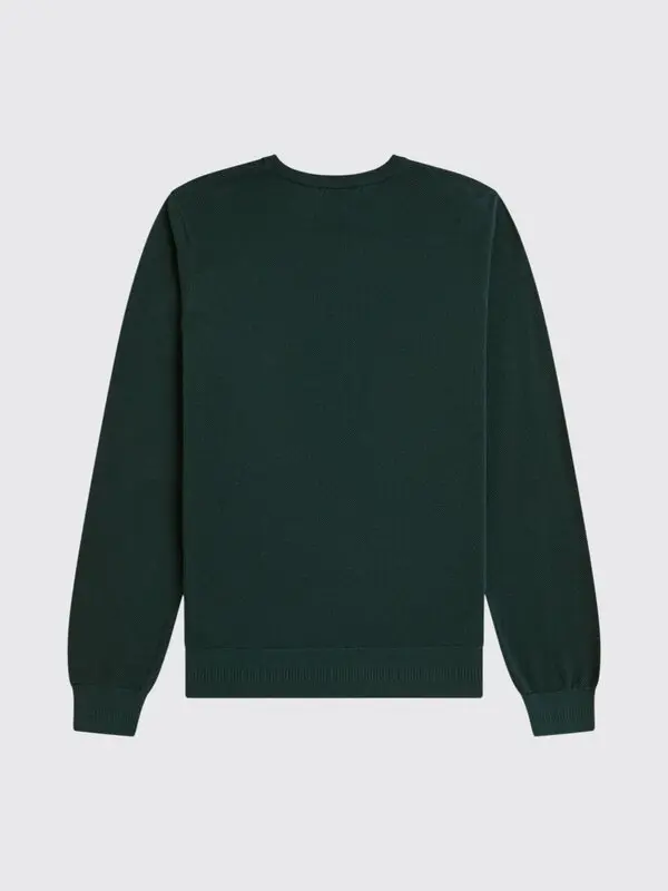 Fred Perry Crew Neck Sweater With Embroidered Logo - Navy