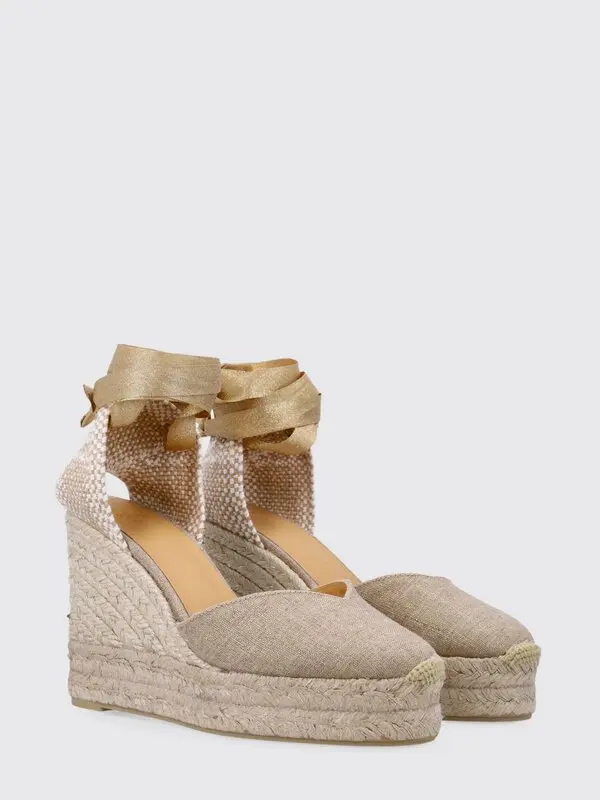 CastaÑer Chiara Canvas Espadrille Wedges - Beige
