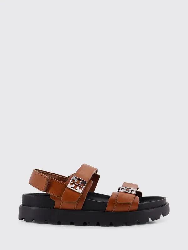 Tory Burch Mellow Sport Leather Slingback Sandals - Brown