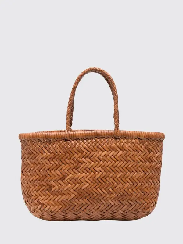 Dragon Diffusion Mini Flat Gora Woven Leather Bag - Cocoa