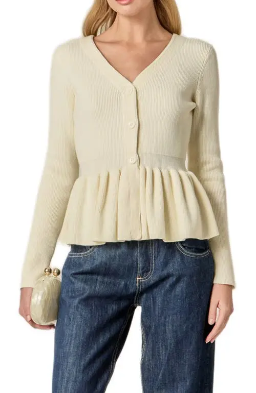 English Factory Peplum Rib Top