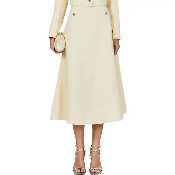 Endless Rose A-line Tweed Midi Skirt