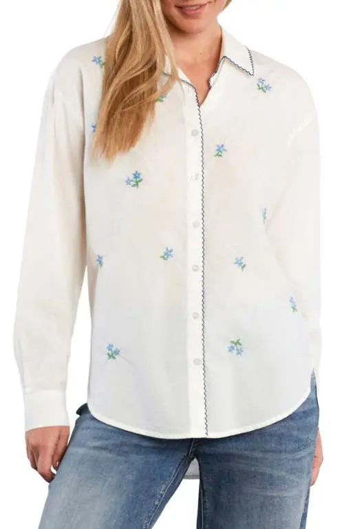 BILLY T Floral Embroidered Button-up Shirt