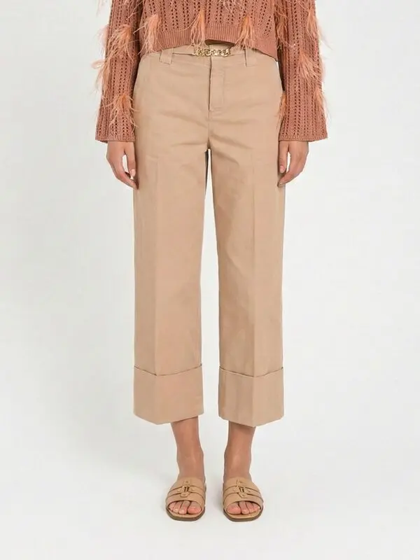 TWINSET Cropped Cotton Pants - Rope