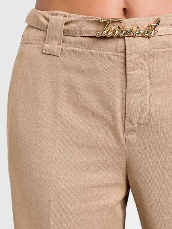 TWINSET Cropped Cotton Pants