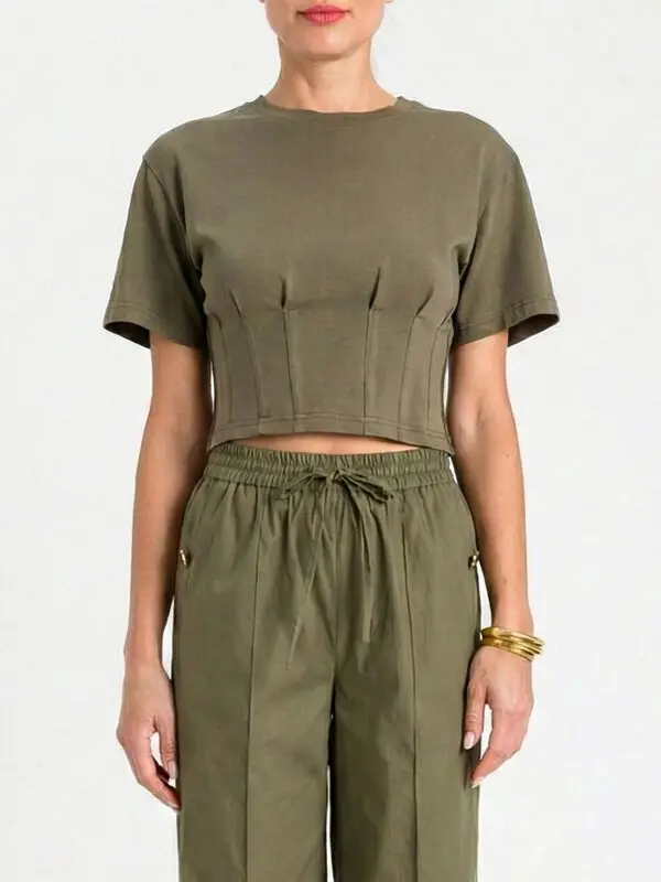 TWINSET Cotton Corset T-shirt - Green