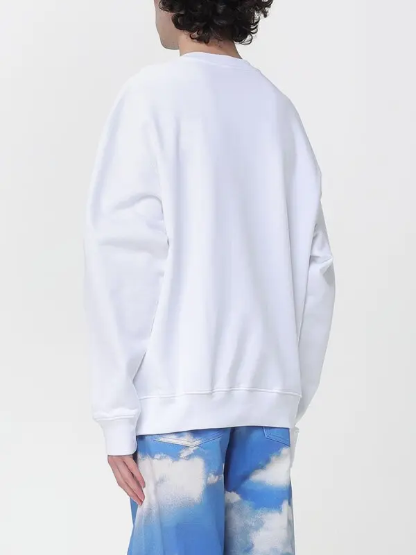 Moschino Organic Cotton Crewneck Sweatshirt With Logo - White
