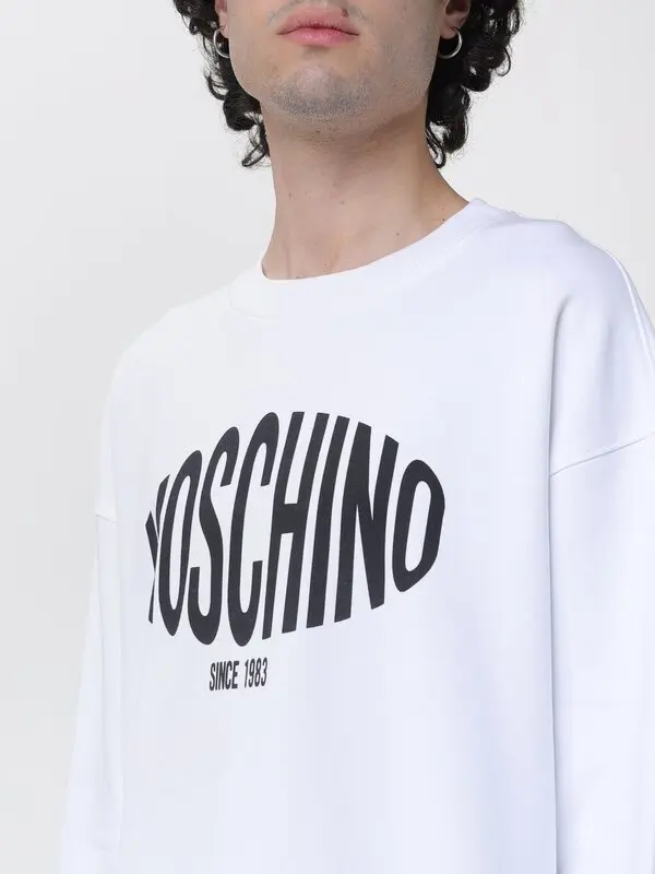 Moschino Organic Cotton Crewneck Sweatshirt With Logo - White