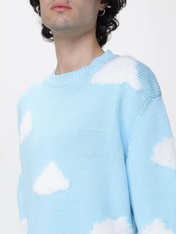 Moschino Cloud Embroidered Cotton Blend Sweater