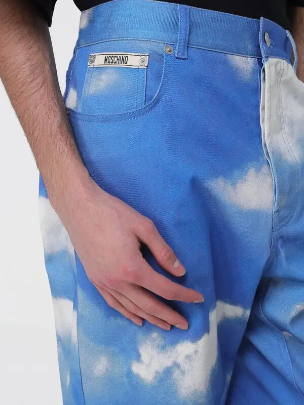 Moschino Printed Denim Straight Leg Jeans