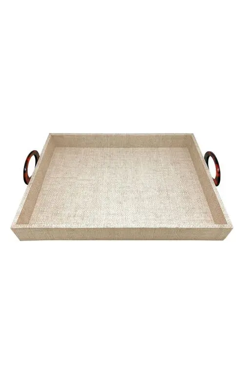 MARIPOSA Coconut Grove Faux Grasscloth Tray - Beige