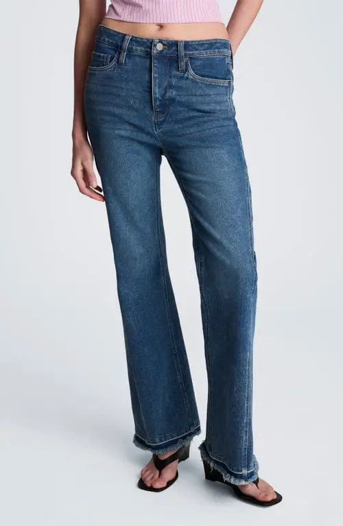 KENNETH COLE High Waist Release Hem Flare Jeans - Baltic Wash