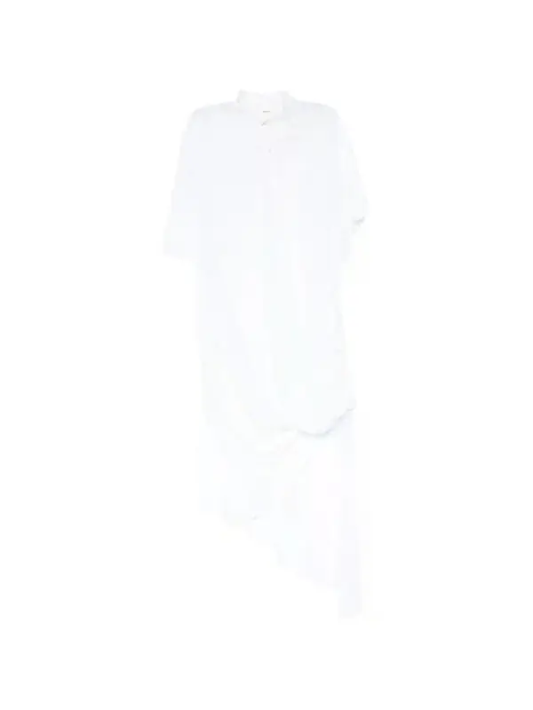 GAZ DE LIN Draped Shirt Dress - White