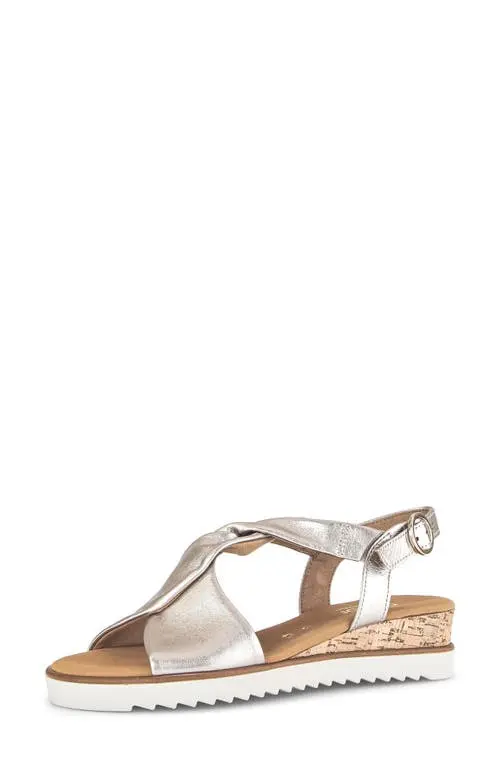 Gabor Ankle Strap Wedge Sandal - Puder
