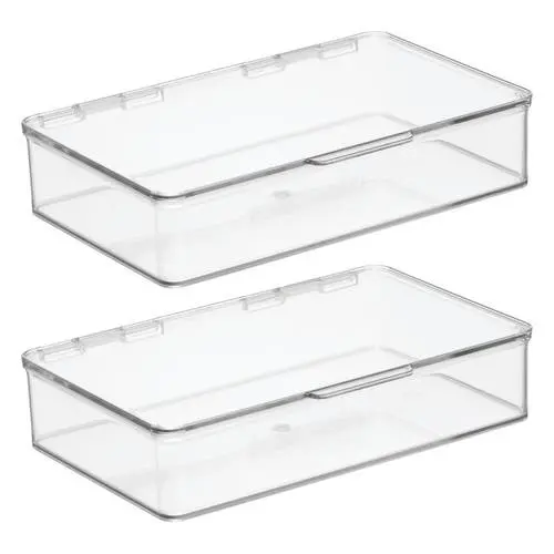 IDESIGN Stackable Hinged-lid Pantry Storage Boxset Of 2