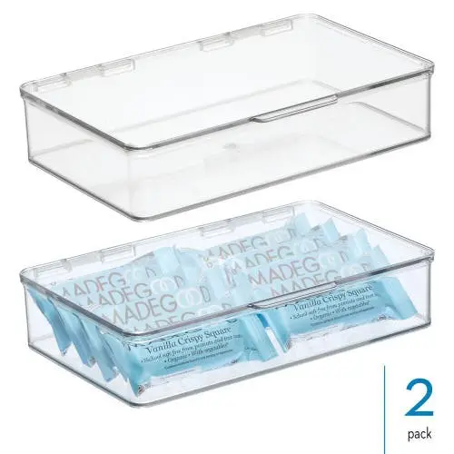 IDESIGN Stackable Hinged-lid Pantry Storage Boxset Of 2
