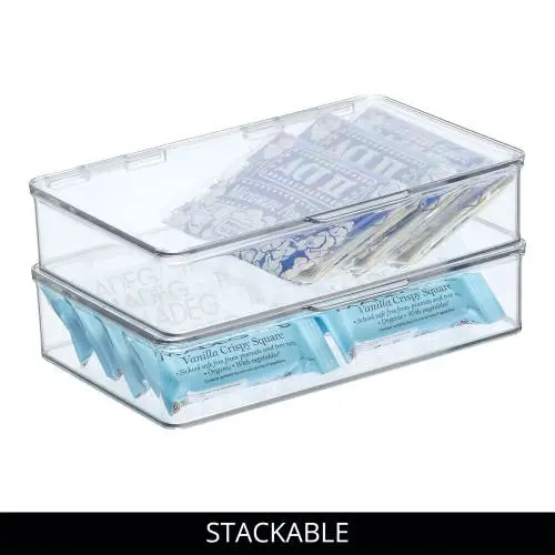 IDESIGN Stackable Hinged-lid Pantry Storage Boxset Of 2