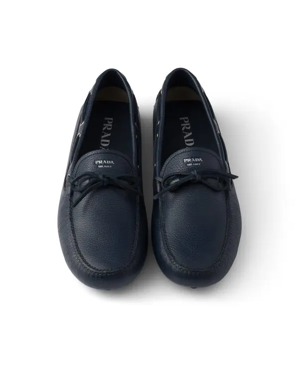 Prada Leather Driving Shoe - Blue