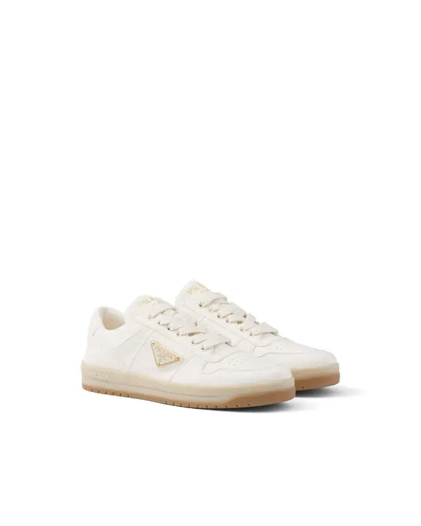 Prada Downtown Nappa Leather Sneakers - Neutral