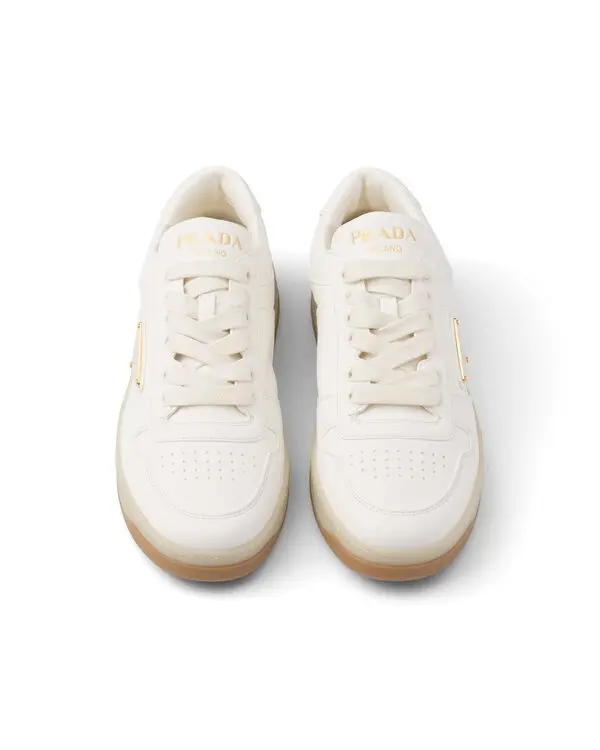 Prada Downtown Nappa Leather Sneakers - Neutral