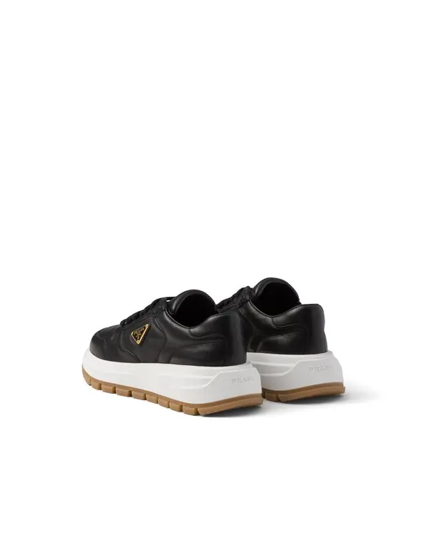 Prada Prax 01 Leather Sneakers - Black