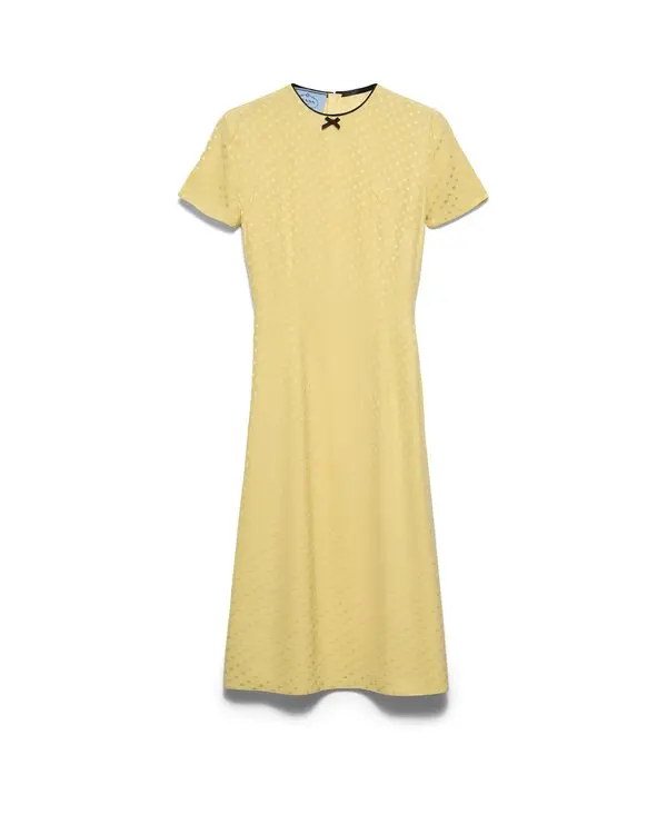 Prada Polka-dot Satin Sheath Dress - Yellow