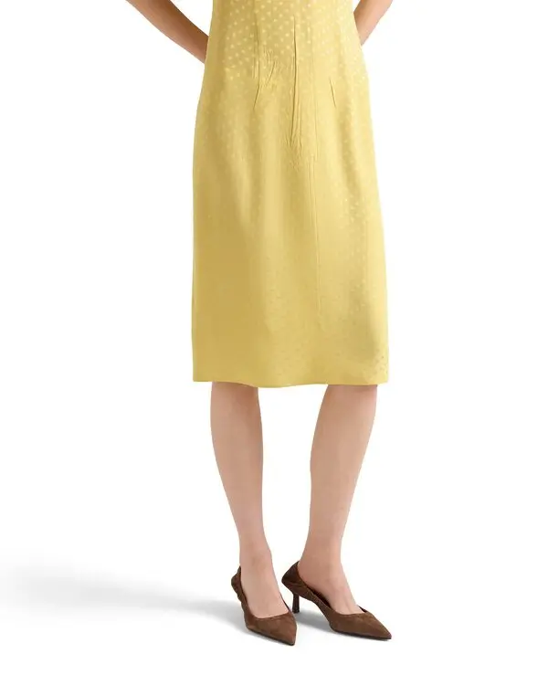 Prada Polka-dot Satin Sheath Dress - Yellow