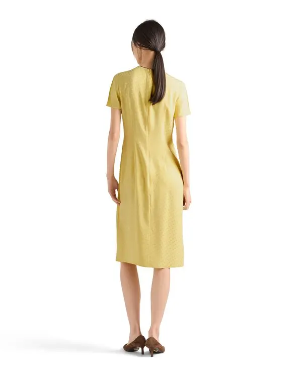 Prada Polka-dot Satin Sheath Dress - Yellow
