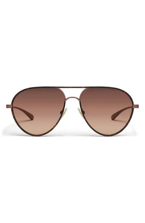 Quay Say Less 59mm Aviator Sunglasses - Dark Tort/brown Fawn