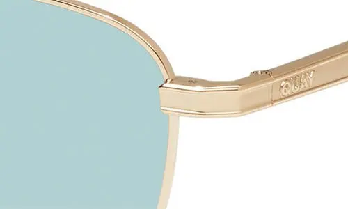 Quay Round Frame Sunglasses - Gold/aqua