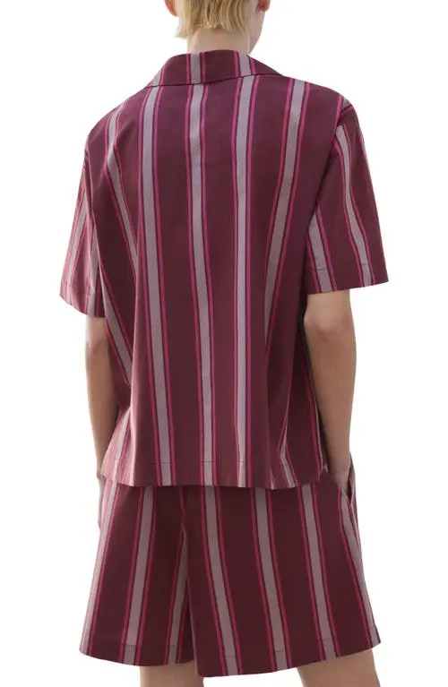 Mango Stripe Short Sleeve Cotton Pajama Top